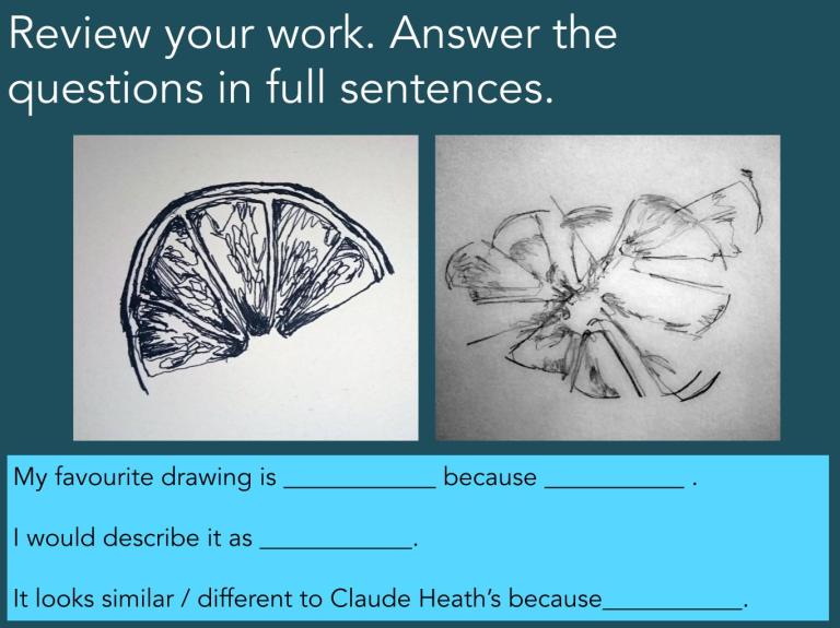 KS3 Art Lesson – Continuous Line Drawings – The Art Teacher